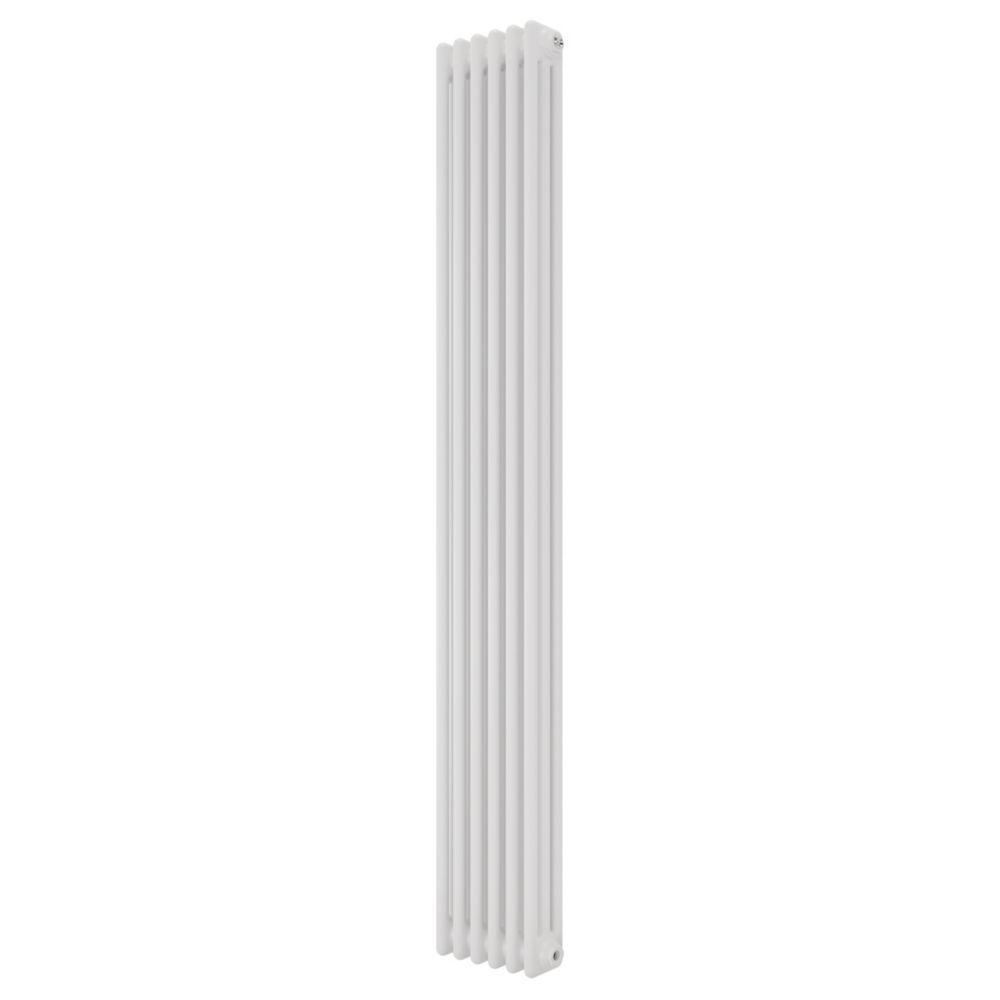Azur 1800mm x 290mm 3410BTU White Vertical 3 Column Radiator - Screwfix