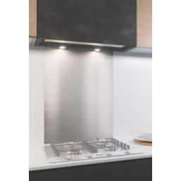 AluSplash Space Silver/Brushed Steel Splashback 600mm x 800mm x 4mm - Screwfix
