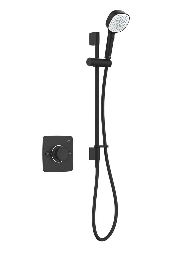 Mira Evoco Rear-Fed Concealed Matt Black Thermostatic Built-In Mixer ...