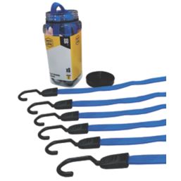 Smith & Locke Flat Bungee Cords 600mm x 18mm 6 Pack - Screwfix