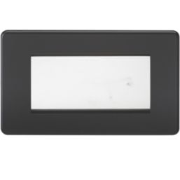 Knightsbridge Screwless 4-Module Modular Faceplate Matt Black - Screwfix