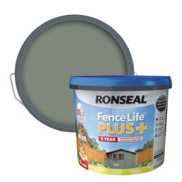 Ronseal Fence Life Plus 9Ltr Sage Shed & Fence Paint - Screwfix