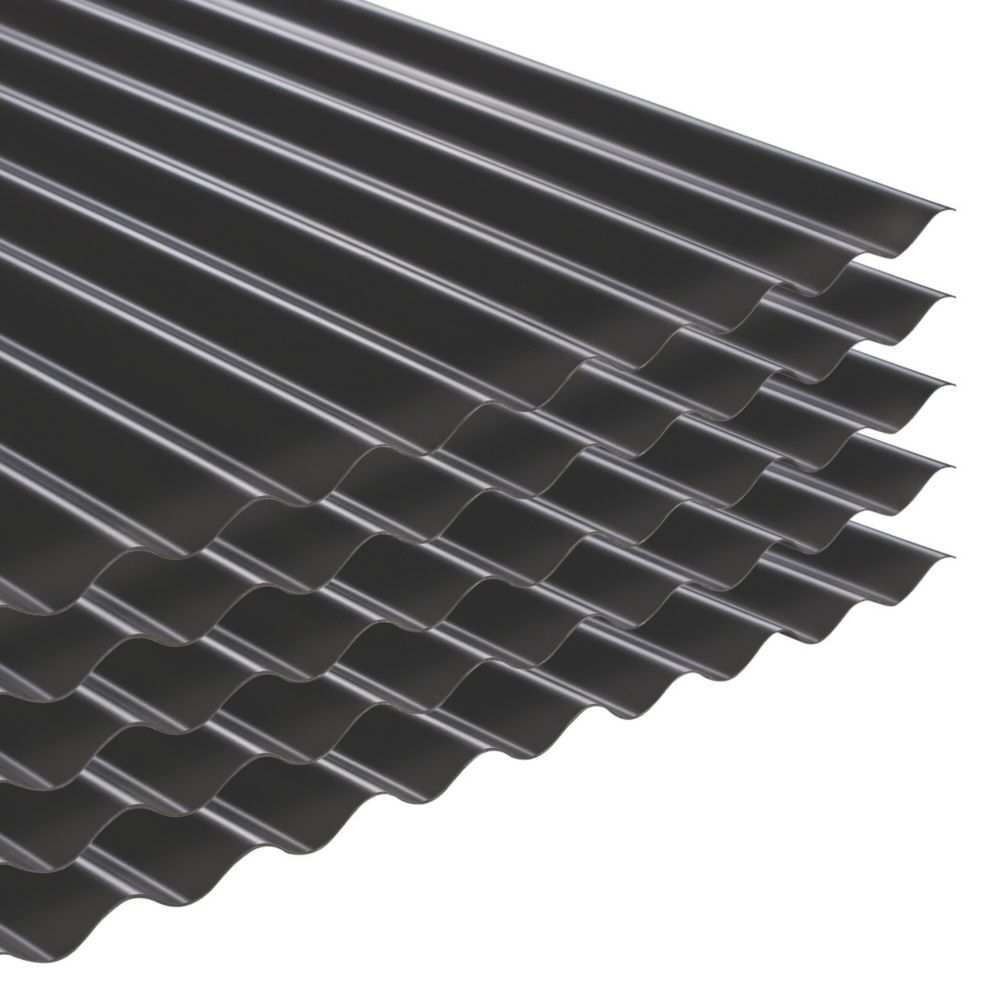 Radmat Building Materials Eco 76/18 Corrugated PVC Roof Sheet Black ...