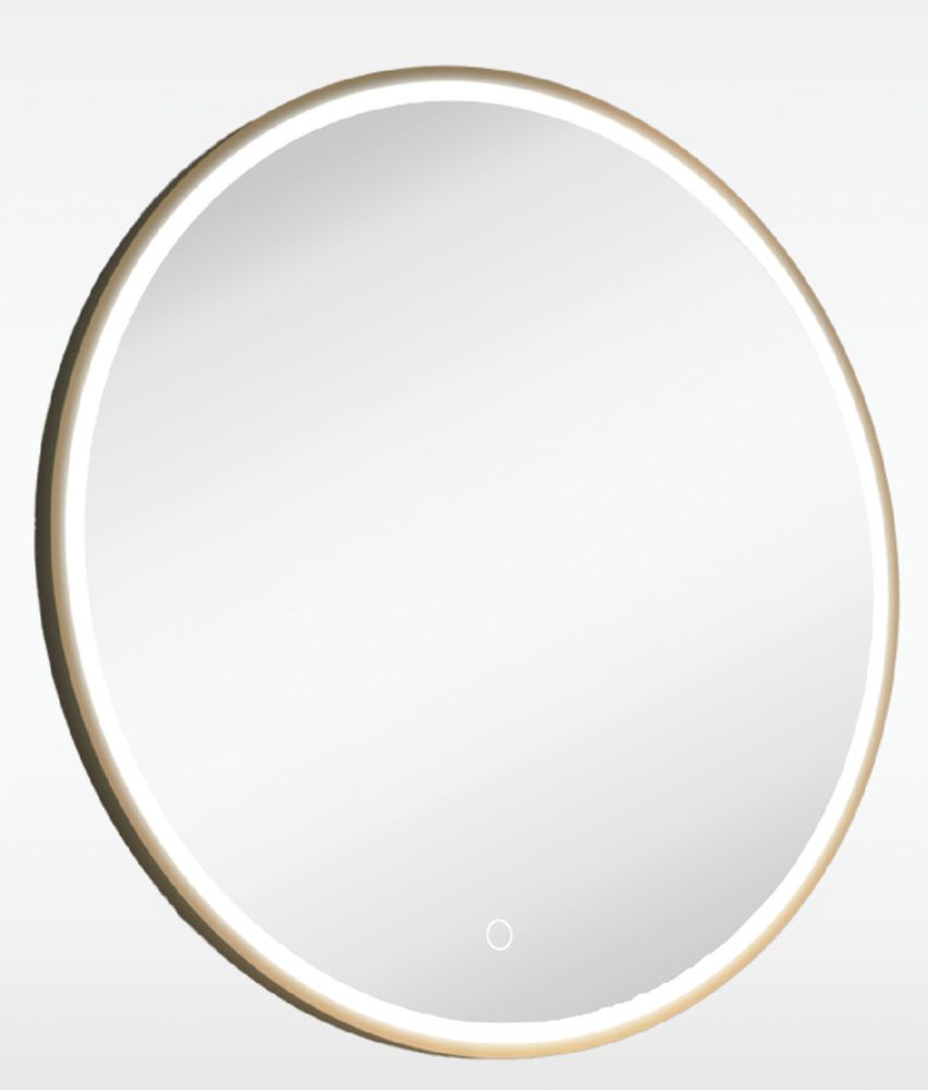 Sensio Frontier Round Illuminated Bathroom Mirror Brass With 1615lm LED ...