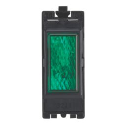 Contactum Green Neon Power Indicator with Black Inserts 230V - Screwfix