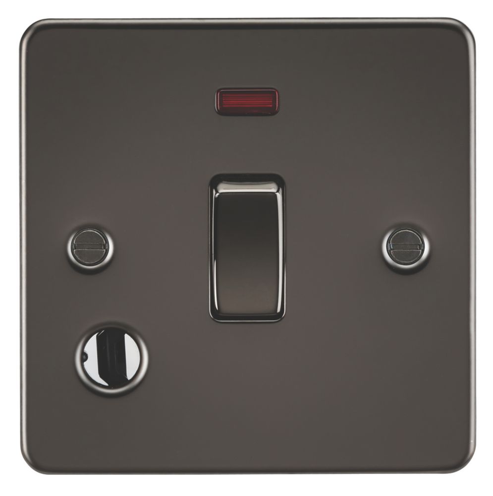 Knightsbridge 20A 1-Gang DP Control Switch & Flex Outlet Gunmetal with ...