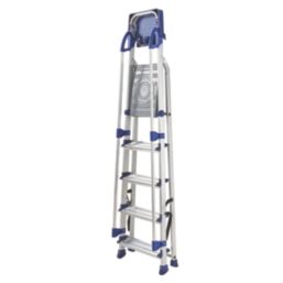 Werner Aluminium 1.68m 5 Step Platform Step Ladder With Handrail - Screwfix