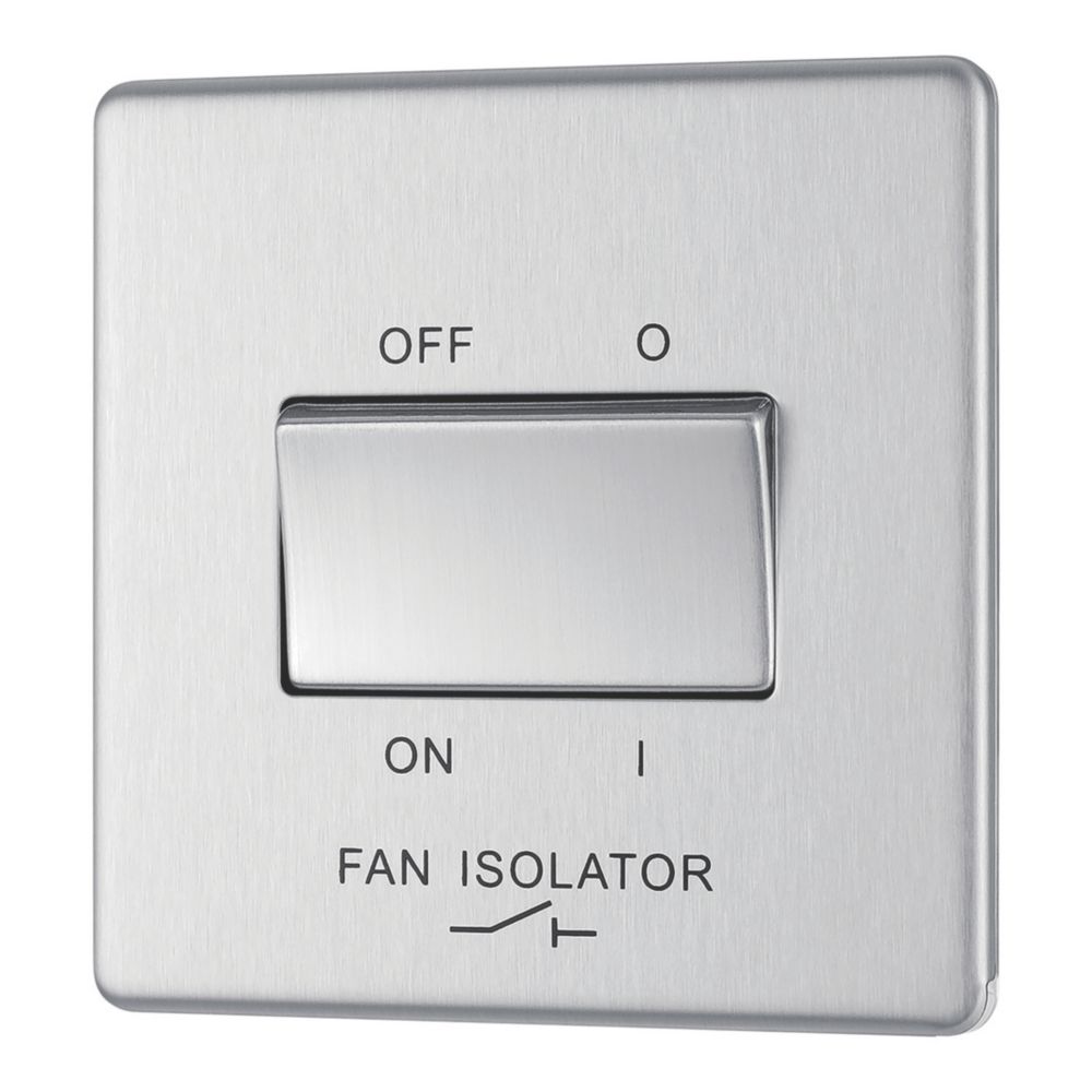 LAP 10A 1-Gang 3-Pole Fan Isolator Switch Brushed Stainless Steel ...