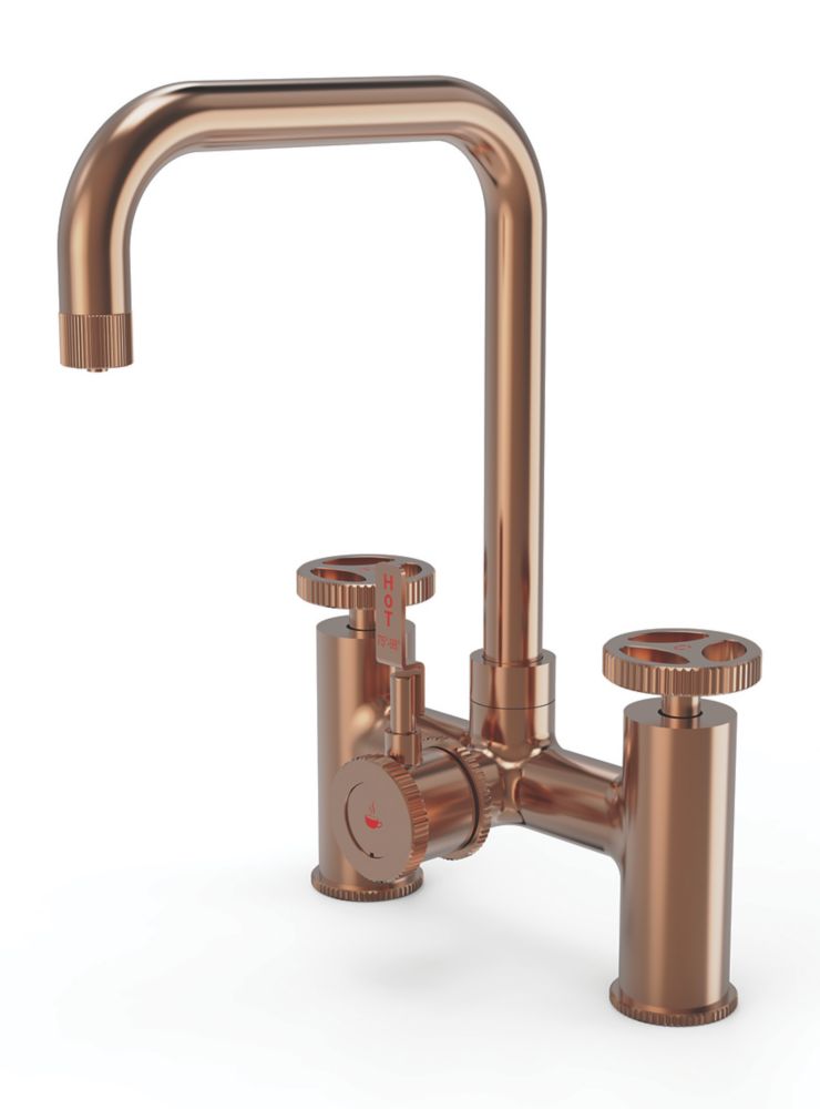 ETAL Industrial Bridge 3-in-1 Boiling Water Kitchen Tap Copper - Screwfix