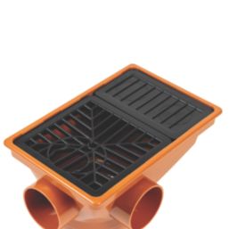 FloPlast Push-Fit Rectangular Grid Rec Hopper 110mm - Screwfix