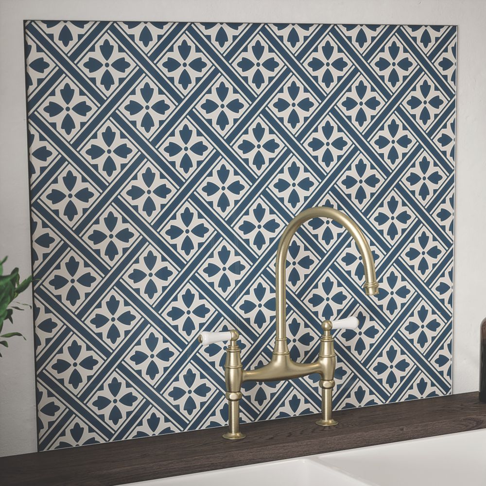 Laura Ashley Mr Jones Midnight Seaspray Kitchen Splashback 900mm x ...