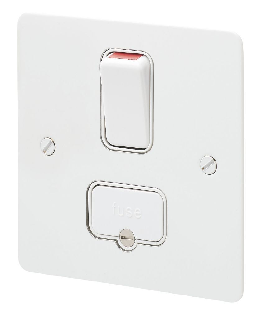 MK Edge 13A Switched Fused Spur White with Colour-Matched Inserts ...