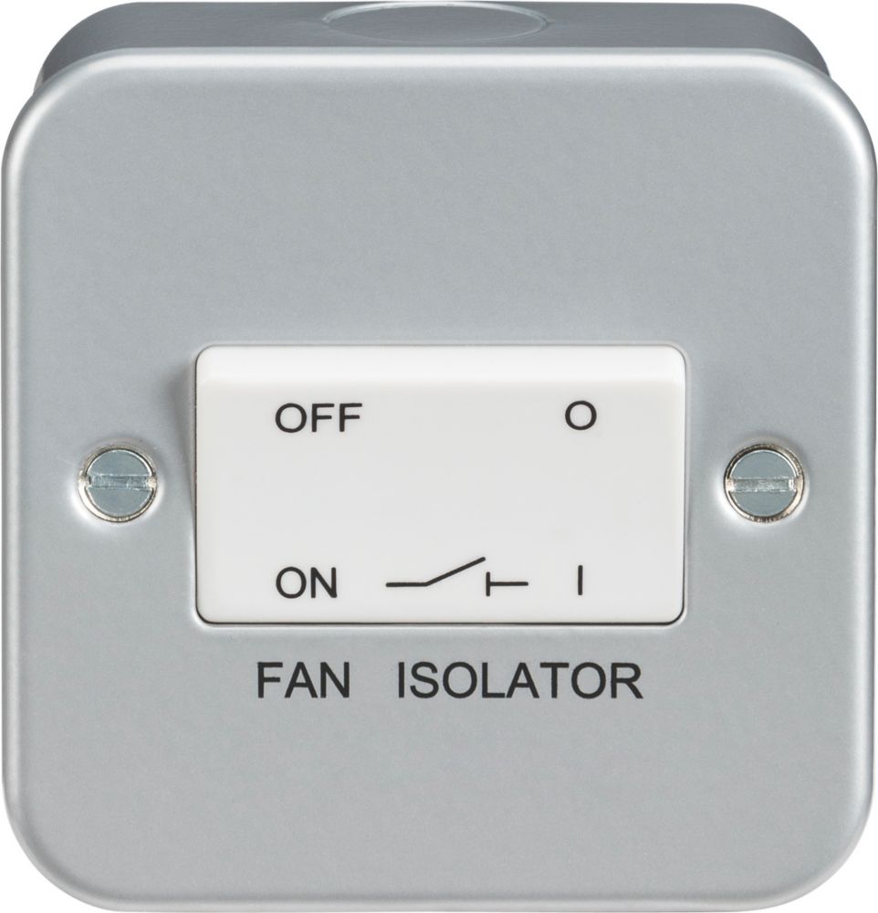 Knightsbridge 10AX 1-Gang TP Metal Clad Fan Isolator Switch with White ...