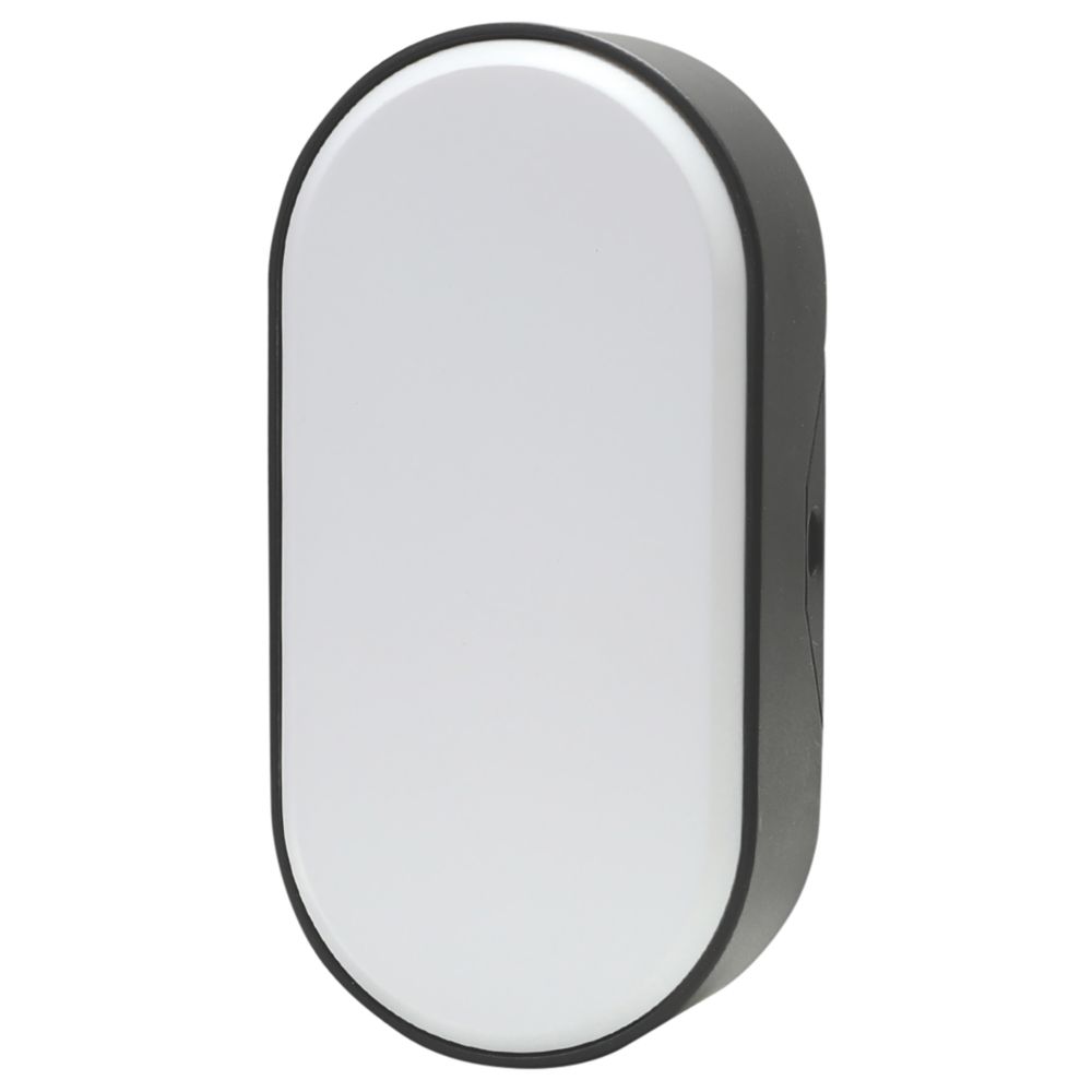 LAP Outdoor Oval LED Bulkhead Black 10W 700lm - Screwfix