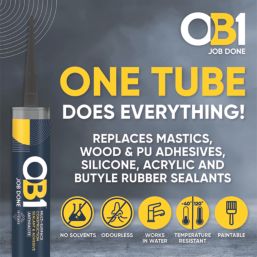 OB1 Multi-Surface Construction Sealant & Adhesive Anthracite 290ml - Screwfix