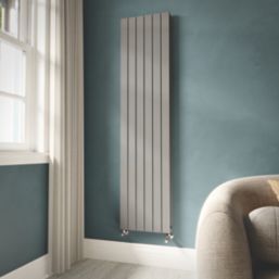 Moretti Modena Designer Radiator 1800 x 433mm Silver 4505BTU - Screwfix