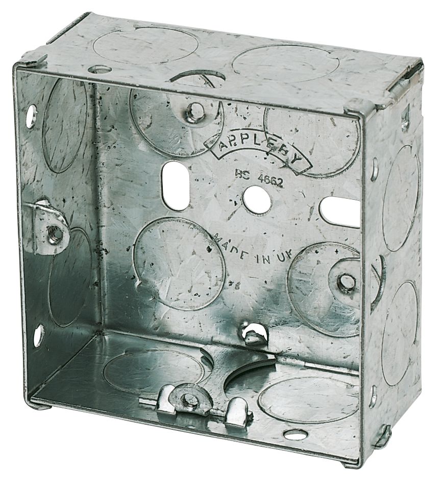 47 mm Galvanised Steel Back Boxes | Wiring Accessories | Screwfix.com