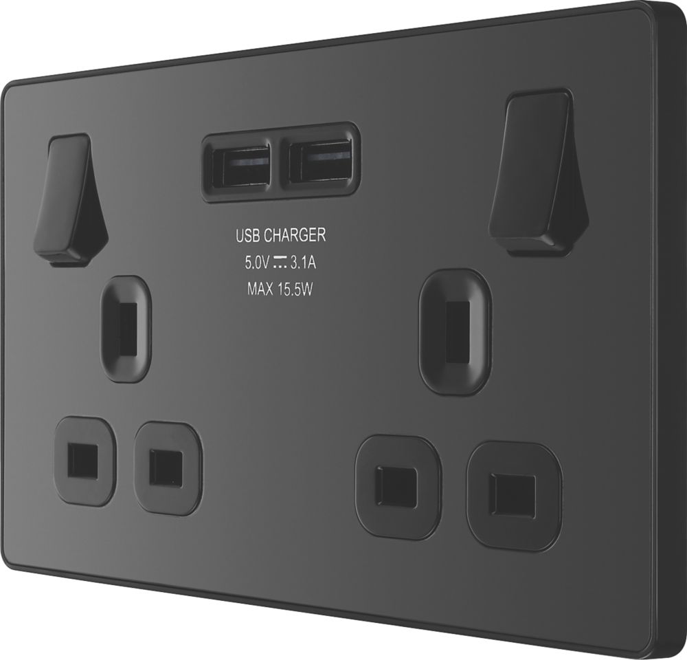 Black Plug Sockets | Switches & Sockets | Screwfix.com