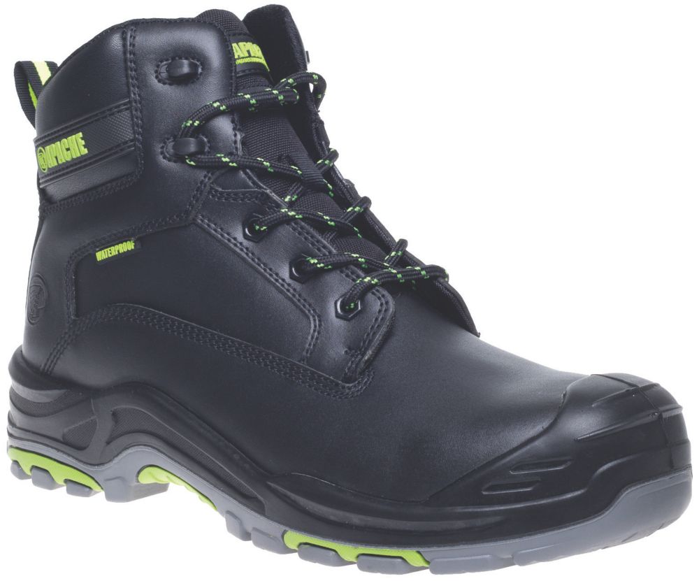 Apache ATS Dakota Size 7 Black Waterproof Safety Boots - Screwfix