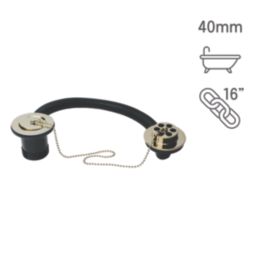 Flomasta Waste & Plug Gold 16" - Screwfix