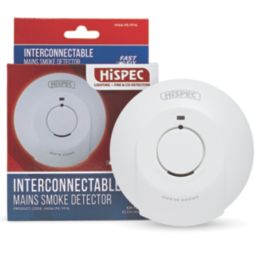 Hispec Fast Fix PE/FF10 Mains Interlinked Optical Smoke Alarm - Screwfix