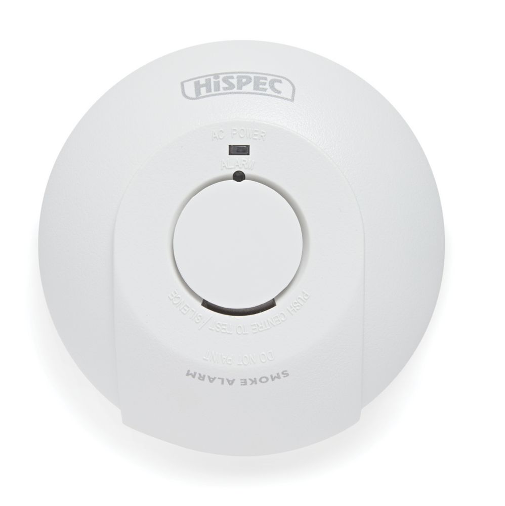 Hispec Fast Fix PE/FF10 Mains Interlinked Optical Smoke Alarm - Screwfix