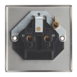 Contactum iConic 13A 1-Gang Unswitched Socket Brushed Steel with Black ...