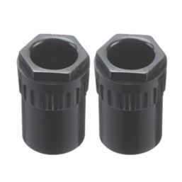Deta TTE Female Conduit Adaptors 20mm Black 2 Pack - Screwfix