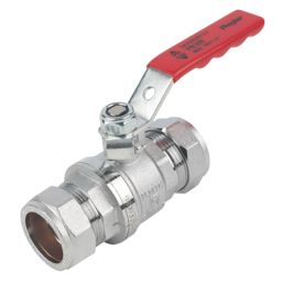 Pegler PB300 Compression Full Bore 28mm Lever Ball Valve with Red ...