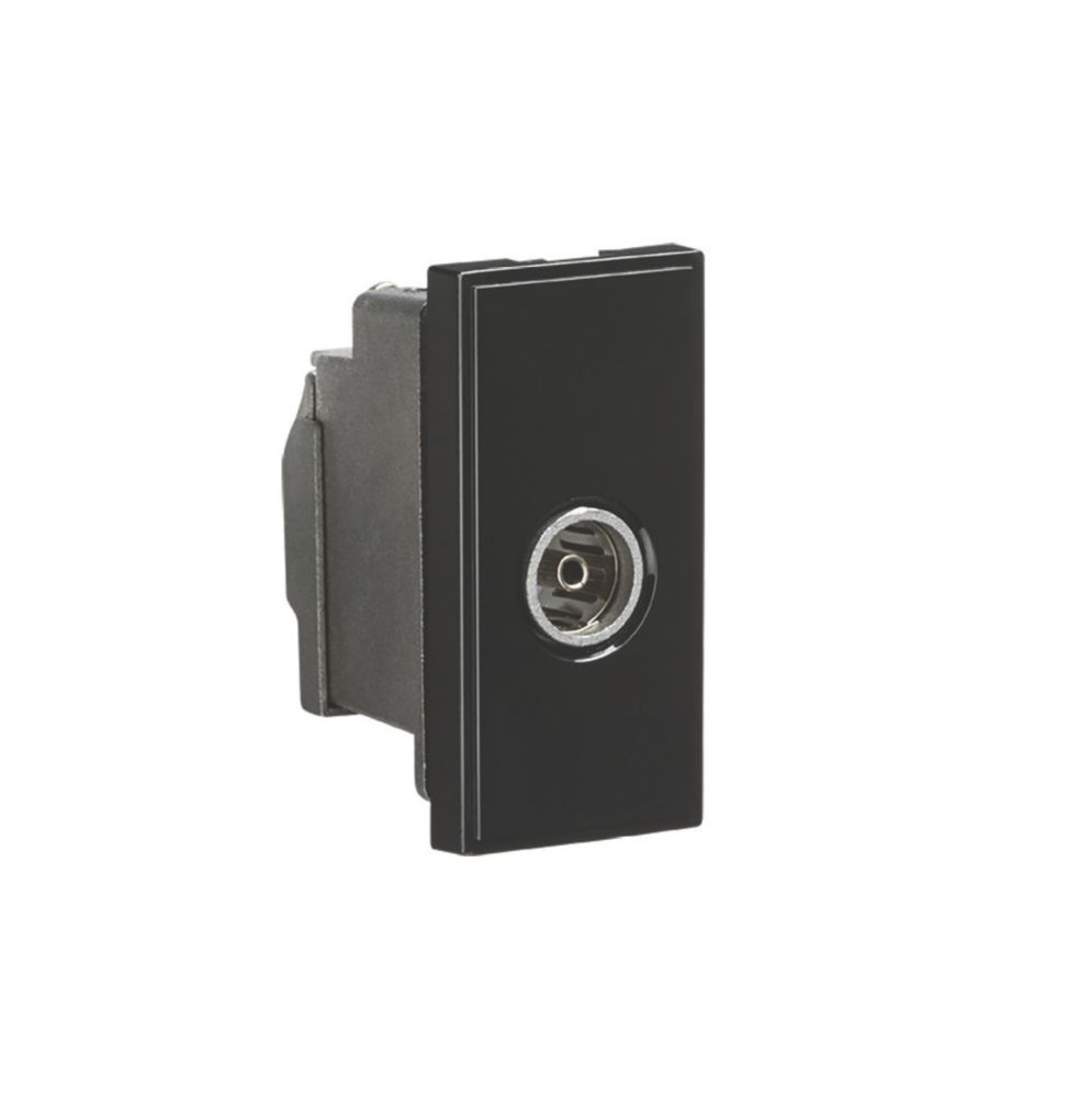 Knightsbridge Screened Modular Coaxial TV Socket Black - Screwfix