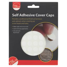 Timco 13mm 112 Pack White Matt Screw Cover Stickers - Screwfix
