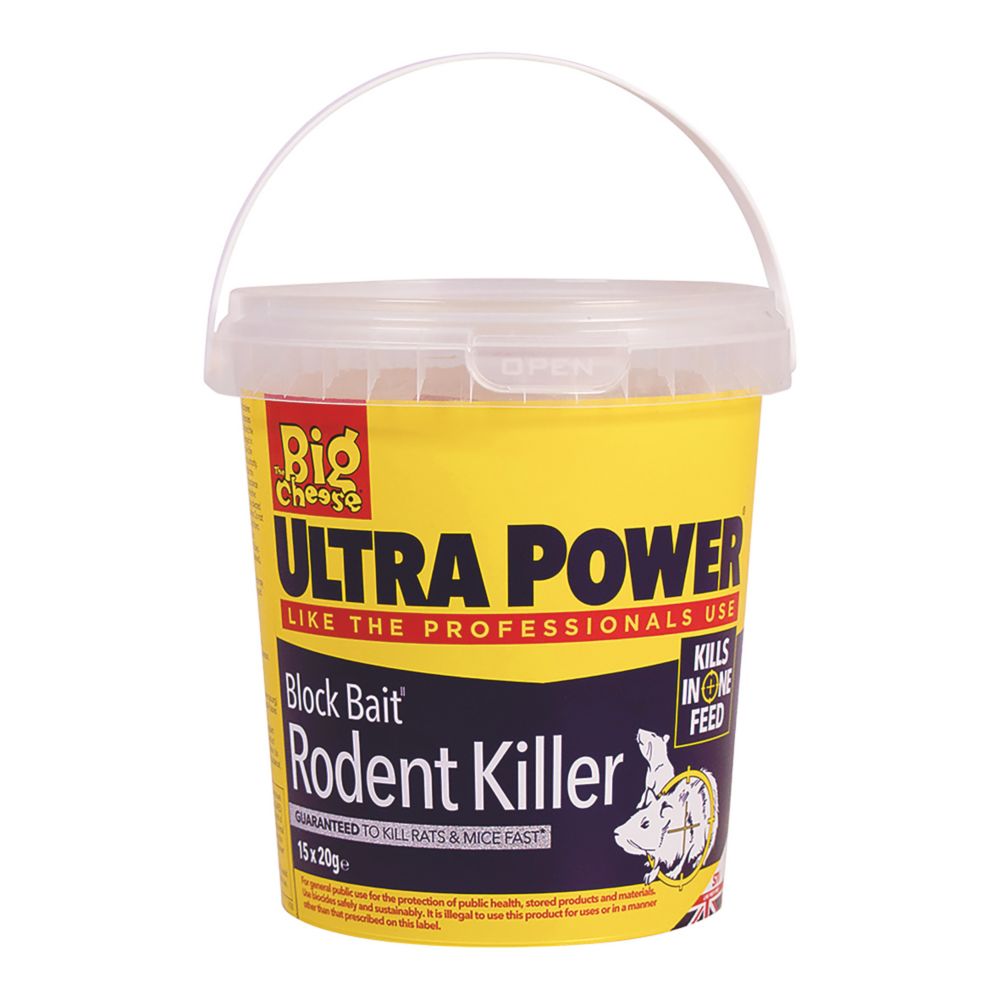 The Big Cheese Ultra Power Rodent Bait Block 20g 15 Pcs - Screwfix