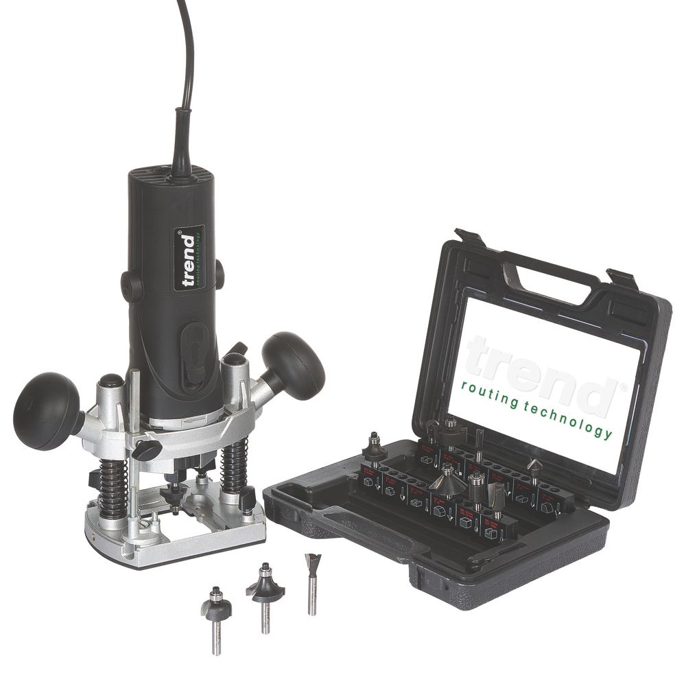 Trend T4ELK 850W 1/4" Electric Plunge Router 110V - Screwfix