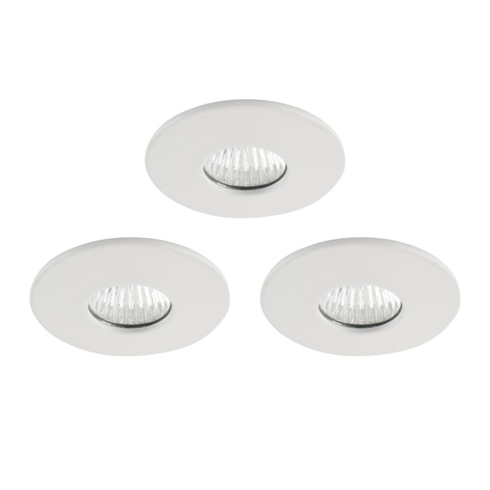 Saxby Vega Round LED Micro Downlights Matt White 12W 240lm 3 Pack ...