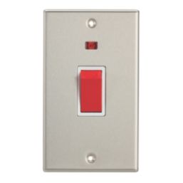 Contactum iConic 45A 1-Gang DP Control Switch Brushed Steel with Neon ...