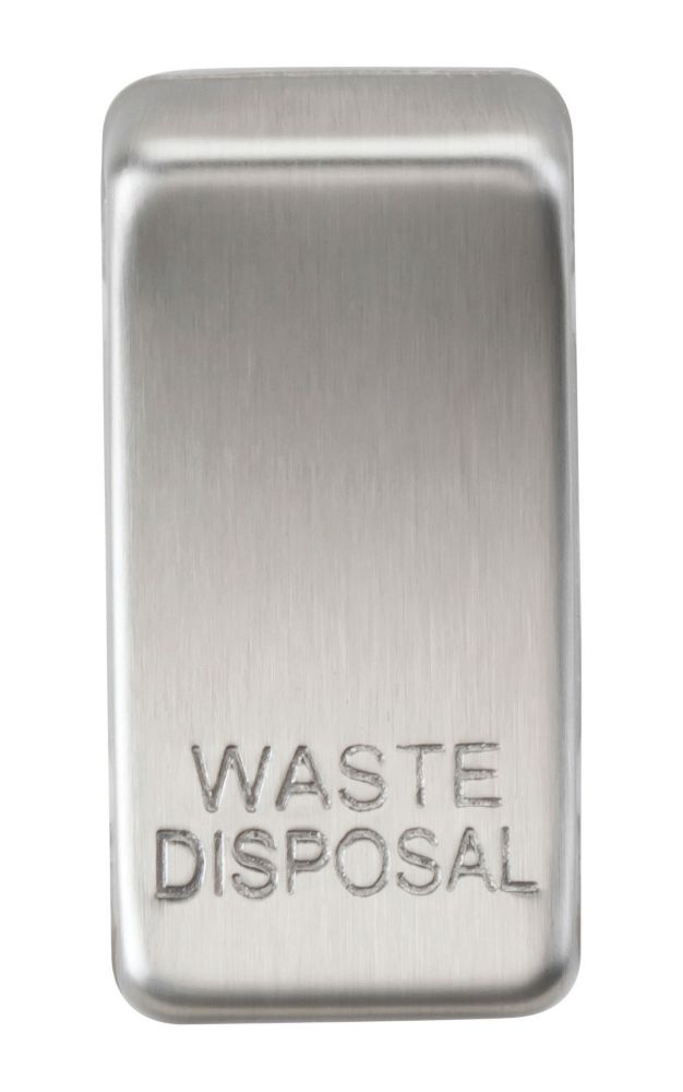 Knightsbridge 'WASTE DISPOSAL' Switch Cover Brushed Chrome - Screwfix