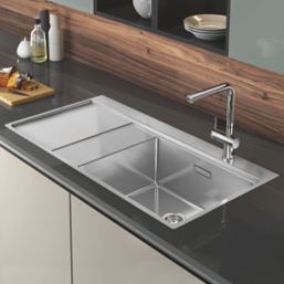 Clearwater Xeron 1 Bowl Stainless Steel Kitchen Sink with LH Single ...