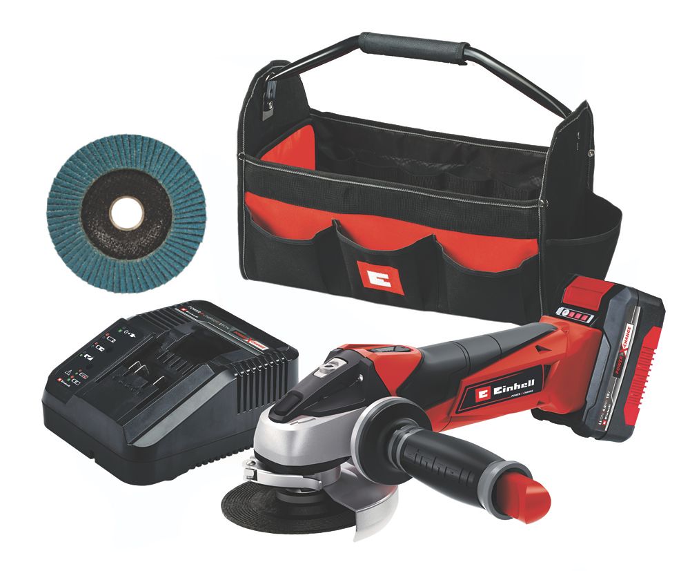 Einhell TE-AG 18/115 Li 18V 1 x 4.0Ah Li-Ion Power X-Change 4.5 ...