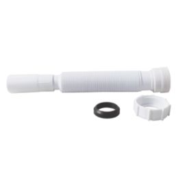 Flomasta Flexible Waste Pipe White 32mm x 300-700mm - Screwfix