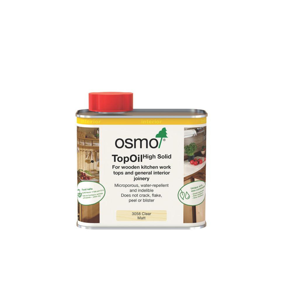 Osmo 0.5Ltr Clear Matt Solvent-Based Interior Wood Finishing Oil - Screwfix