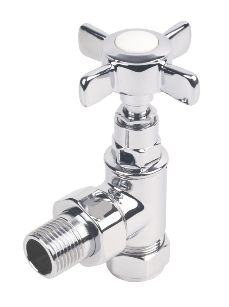 Bologna 15mm x 1/2" Chrome Angled Traditional Manual Radiator Valve ...