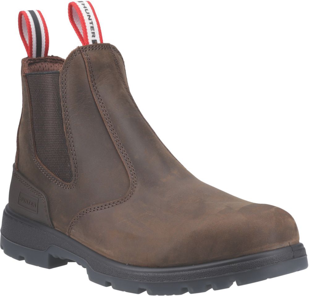 Hunter Size 7 Brown Slip-On Occupational Work Boots - Screwfix