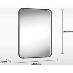 Sensio Aspect Rectangular Bathroom Mirror Matt Black With 2967lm LED ...