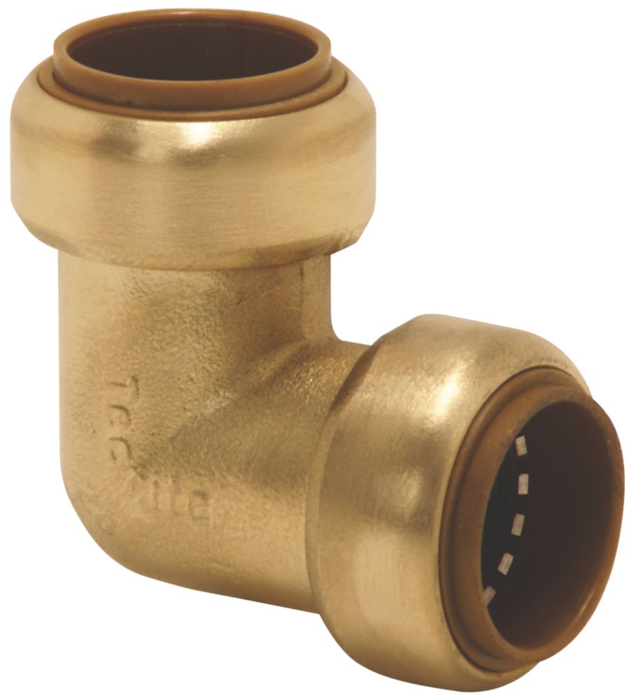 Tectite Classic Brass Push-Fit Equal 90° Elbow 15mm - Screwfix