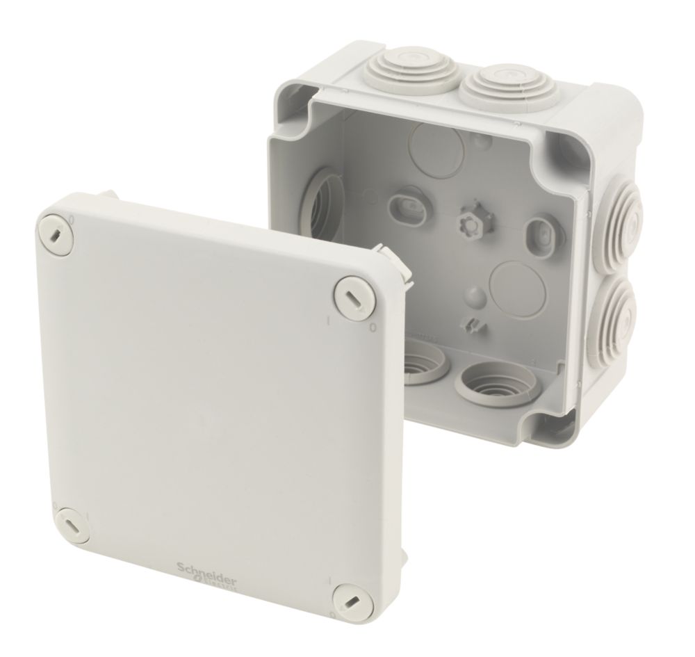 Schneider Electric 7-Entry Rectangular Junction Box with Knockouts ...