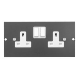 Schneider Electric 13A 2-Gang 2-Pole Switched Floor Box Blue with White ...