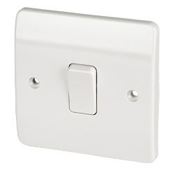 MK Logic Plus 10AX 1-Gang 2-Way Light Switches White 5 Pack - Screwfix