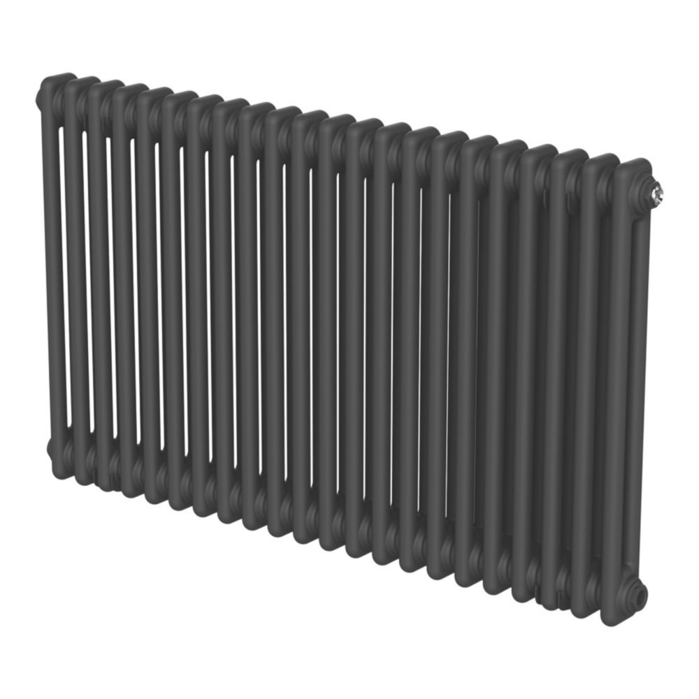 Flomasta 600mm x 1010mm 3536BTU Black Horizontal 2 Column Radiator ...