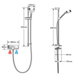 Mira Form Rear-Fed Exposed Chrome Thermostatic Mixer Shower - Screwfix