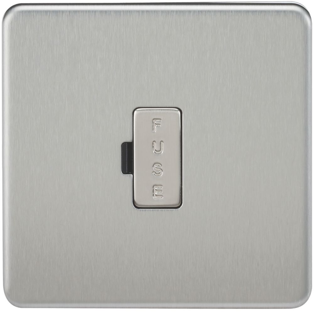 Knightsbridge 13A Unswitched Fused Spur Brushed Chrome - Screwfix